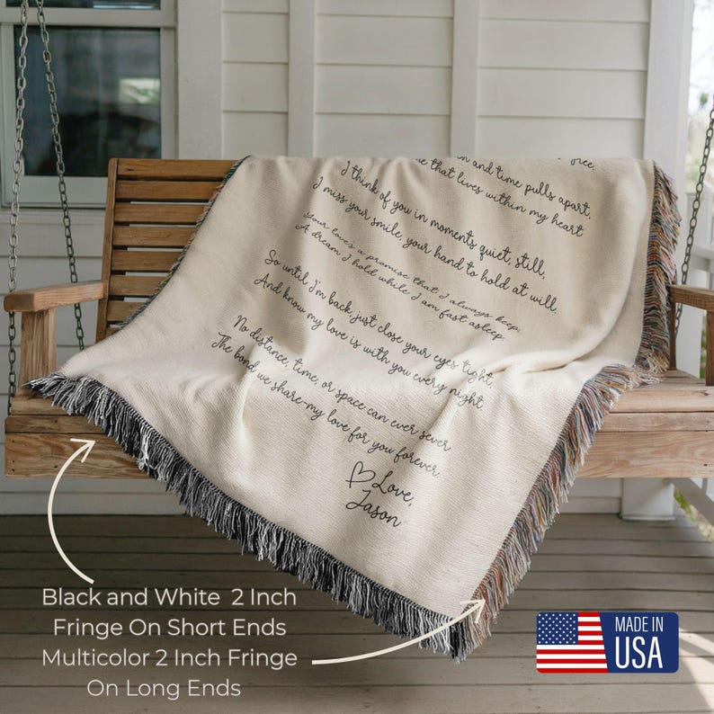 Custom Love Letter Poem Blanket - Romantic Personalized Woven Blanket ...