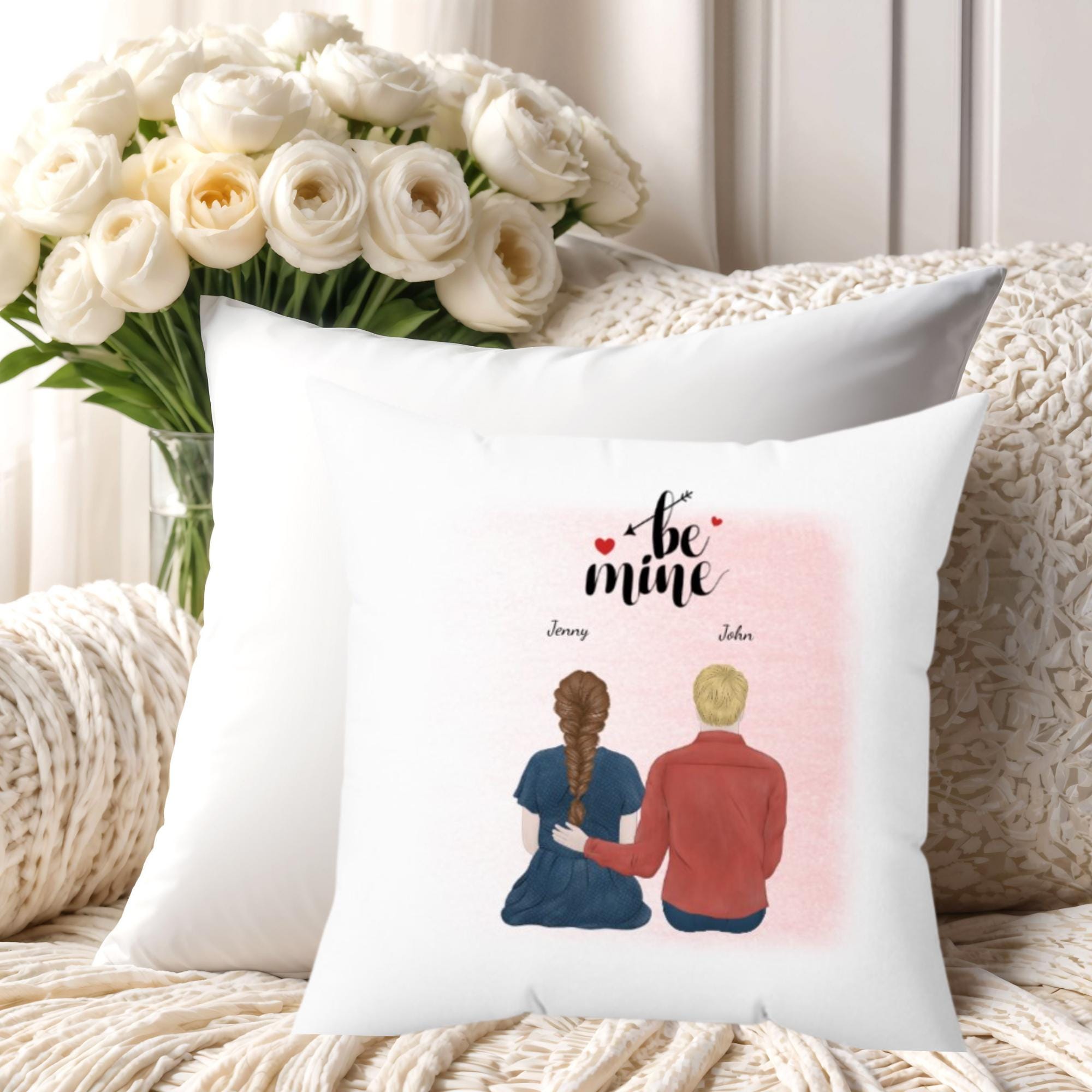1st Valentine's Day Gift, Personalized Couple Pillow With for ...