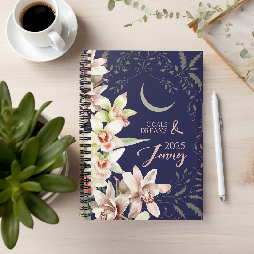 Plan and Dreams 2025 Orchid Journal, Personalized Name Prayer Diary ...