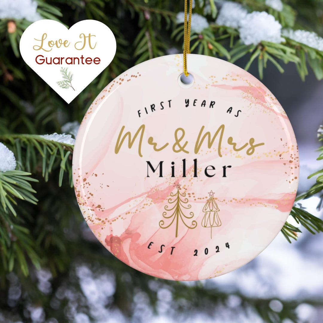 First as Mr Mrs Married Ornament, Just Married Christmas Ornament ...
