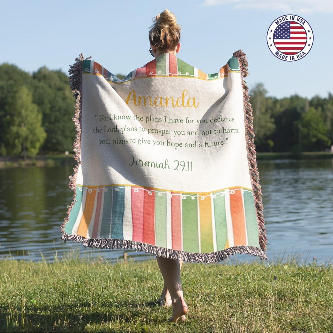 Personalized Christian Mother's Day Gift Jeremiah 29:11 Woven Blanket ...