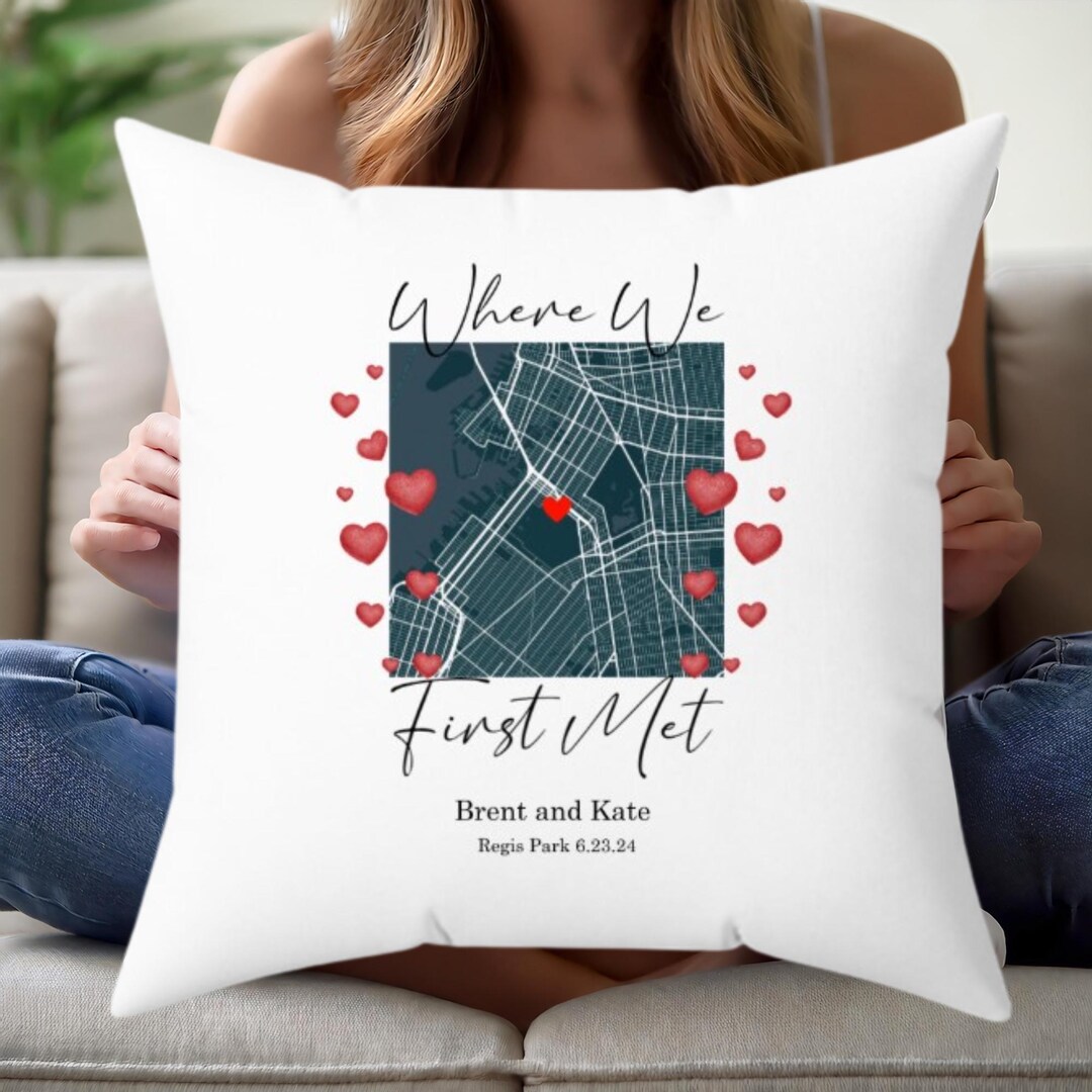 Personalized Pillow With Map for Girlfriend, Wife, Spouse, Partner ...