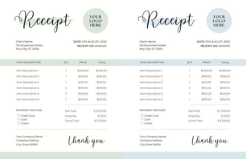 Invoice Template, Receipt Template, Modern and Professional Invoice ...
