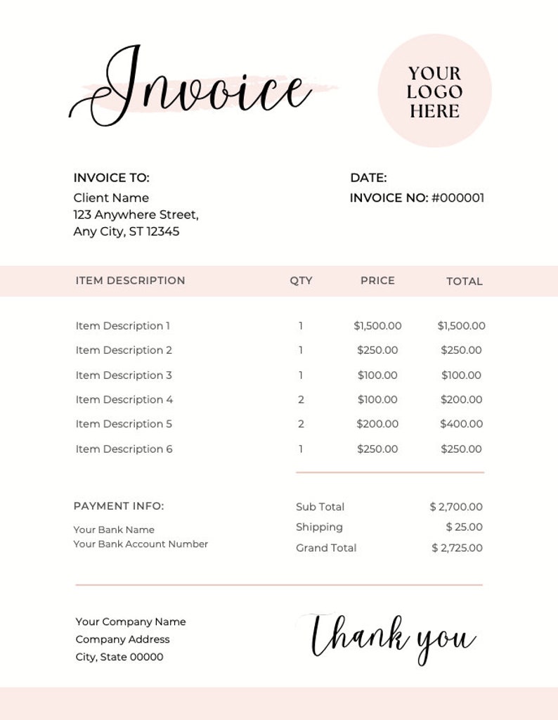 Invoice Template, Receipt Template, Modern and Professional Invoice ...