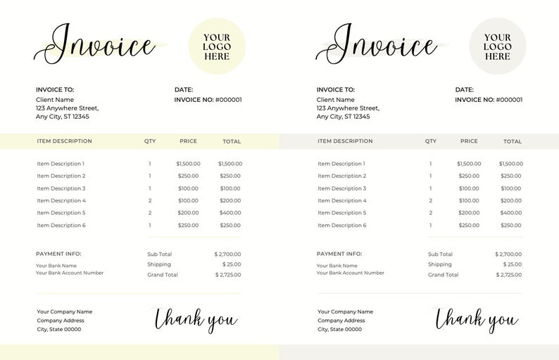 Invoice Template, Receipt Template, Modern and Professional Invoice ...