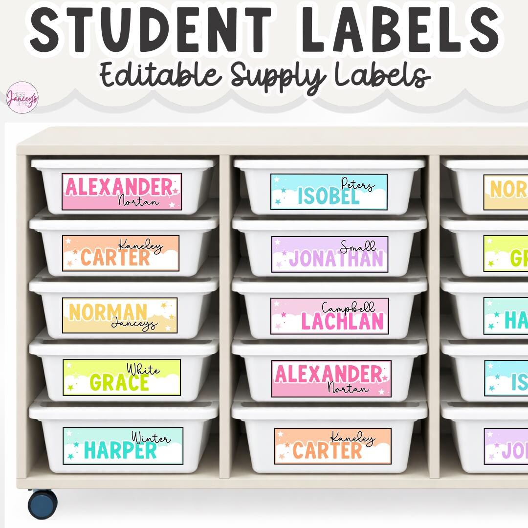 Student Desk Plate Labels Pastel Rainbow Mix Classroom Organisation - Etsy