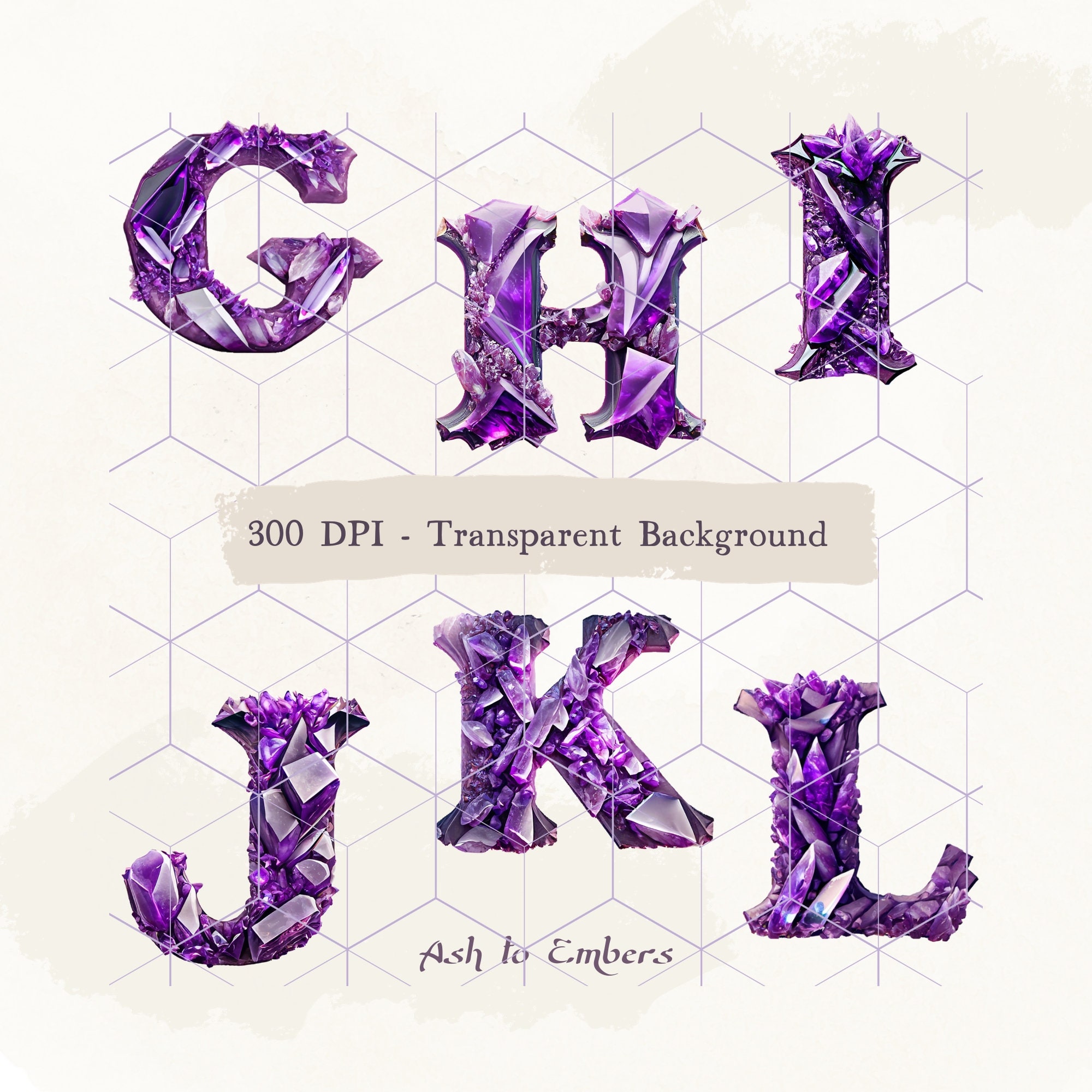 Amethyst Crystal Alphabet Clipart Set - Gemstone Font, Spiritual ...