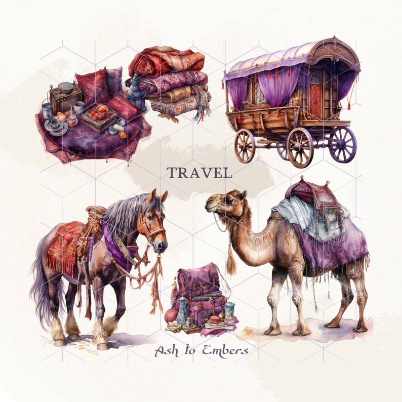 Romani Nomad Watercolor Clipart Nomadic Lifestyle, Roma People ...