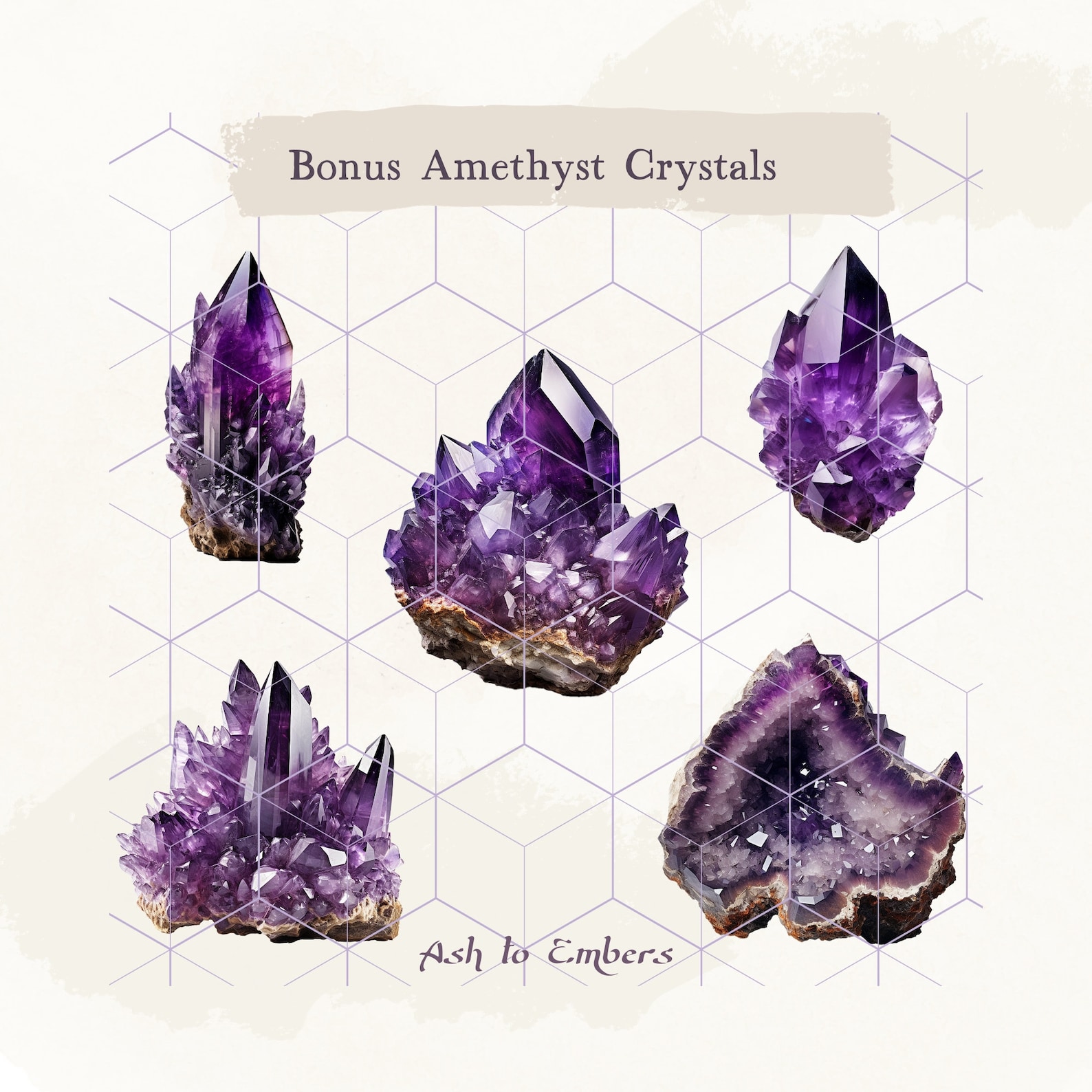 Amethyst Crystal Alphabet Clipart Set – Gemstone Letters, Witchy Design ...