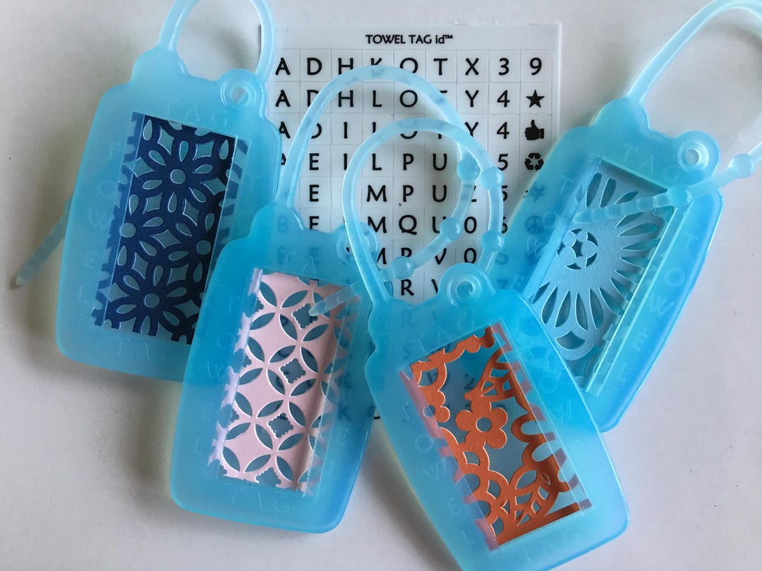 OVERLAYS 4 BEACH Towel Tags Towel Name Tags Towel Identifier ...