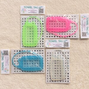 Personalized Silicone Towel Name Tags: Assorted Colors, Self ...