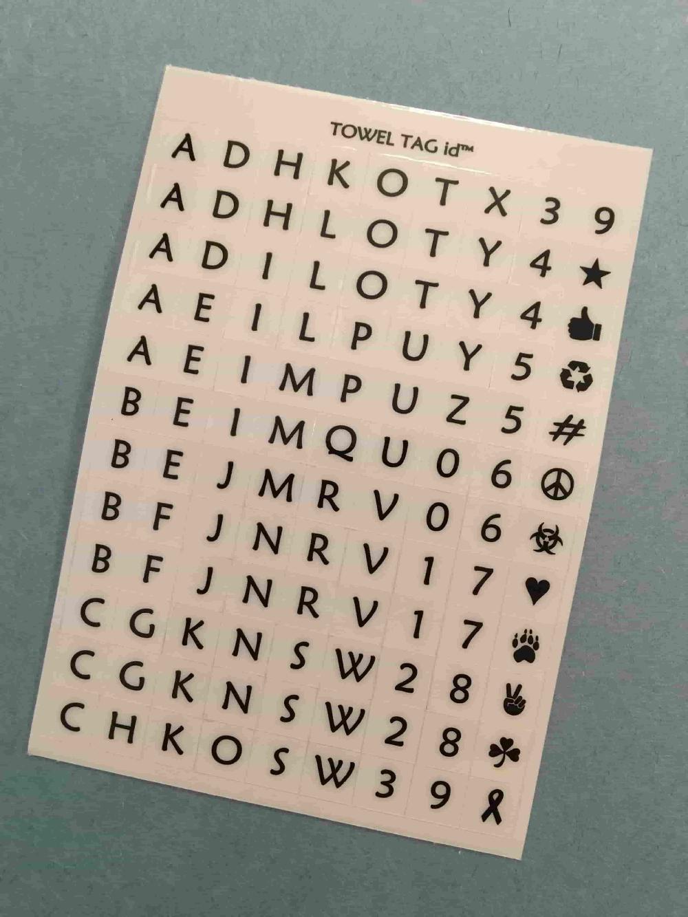ASSORTED 4 Towel Tags Towel Name Tags Towel Identifier Personalized ...