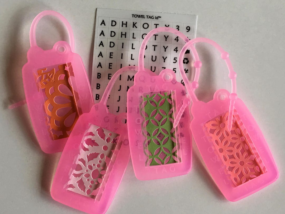 OVERLAYS 4 - BLOSSOM Towel Tags Towel Name Tags Towel Identifier ...