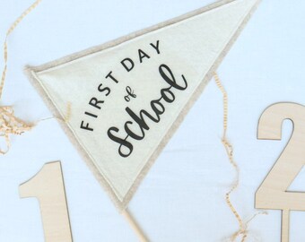 First Day of School Pennant Flag Last Day of School Boy First Day of ...