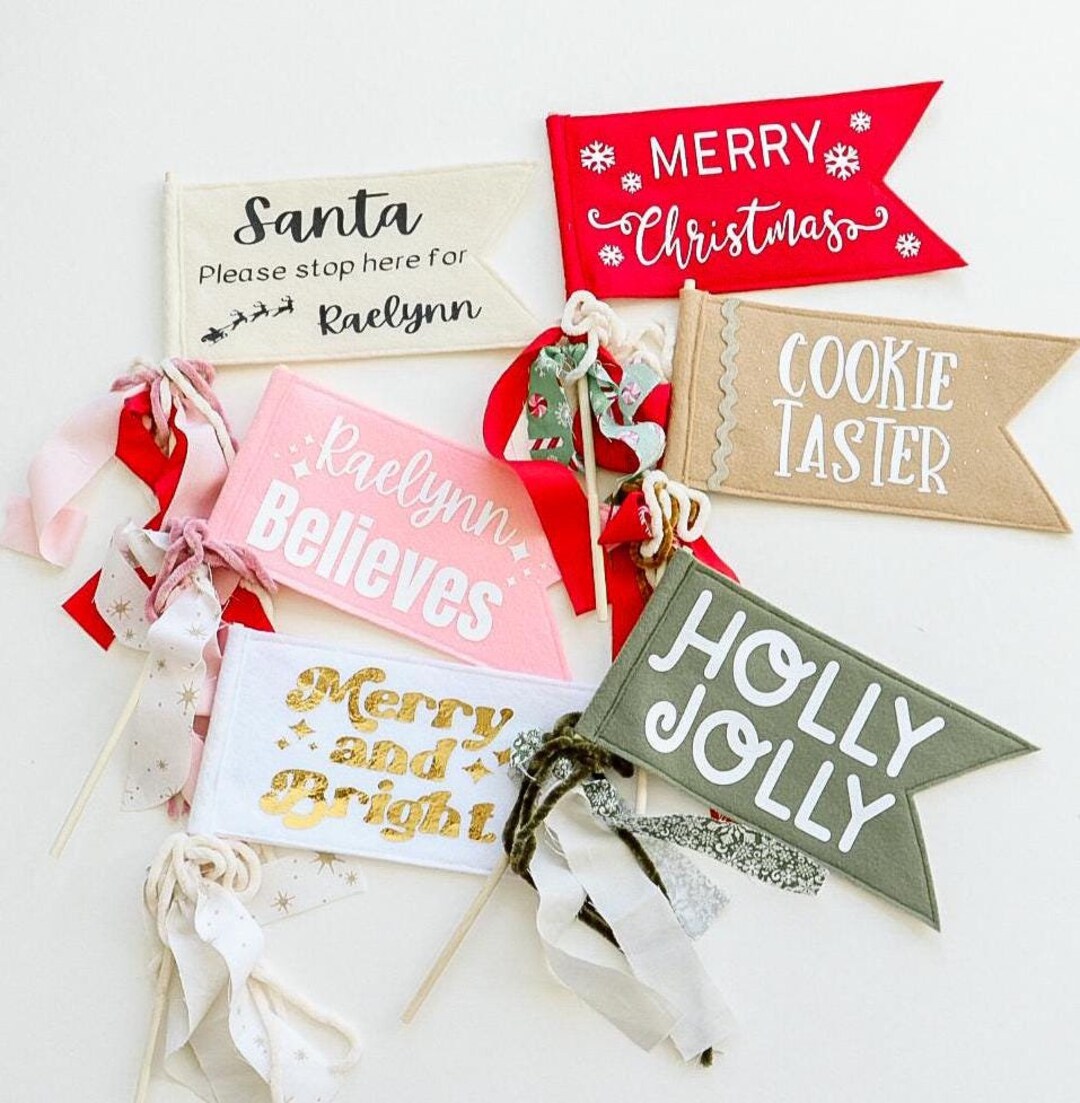 Holiday Pennant Flag Merry Christmas Banner Santa Stop Here Sing ...