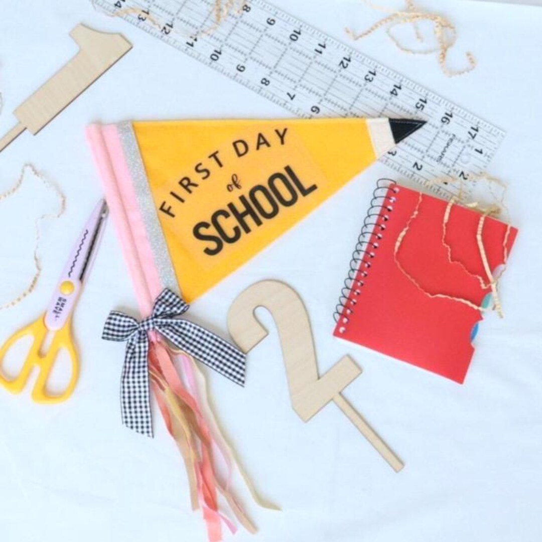 Pencil First Day of School Pennant Flag Last Day of School First Day of ...