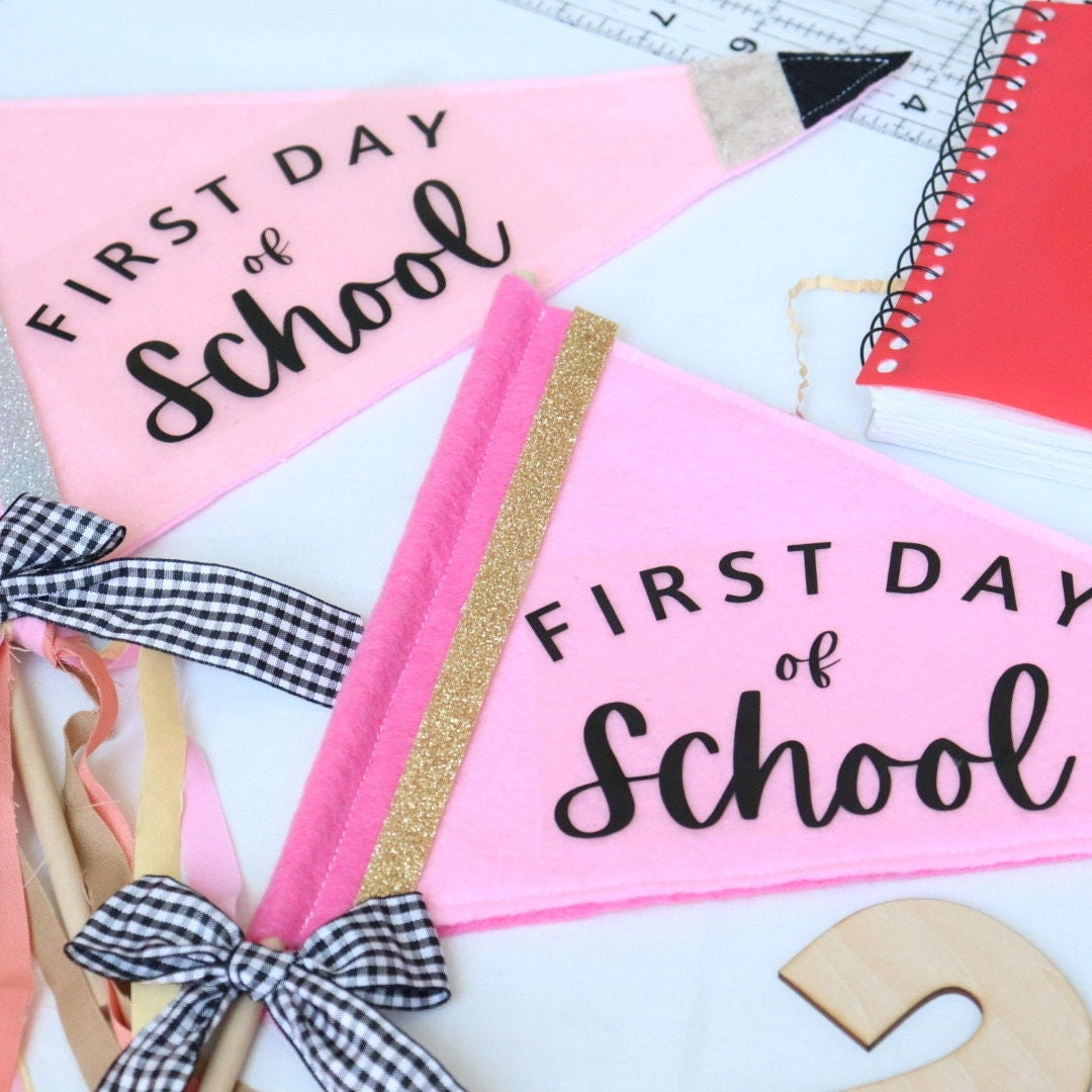 First Day of School Pennant Flag Last Day of School Boy First Day of ...