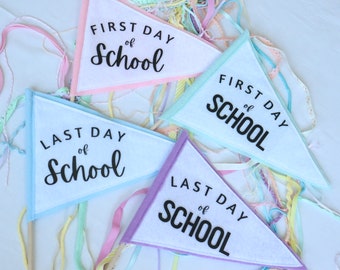 First Day of School Pennant Flag Last Day of School Boy First Day of ...