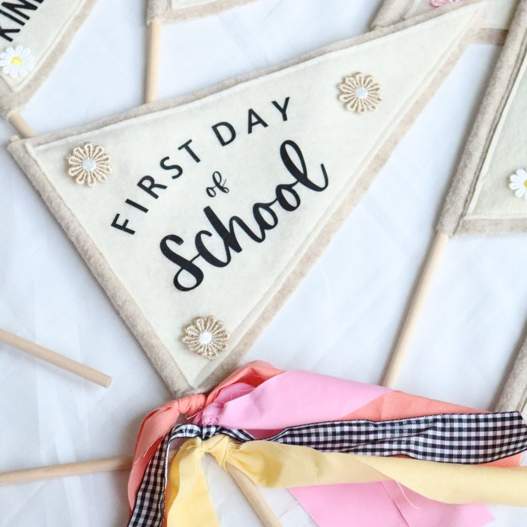 First Day of School Felt Pennant Flag: Back to School Photo Prop - Etsy