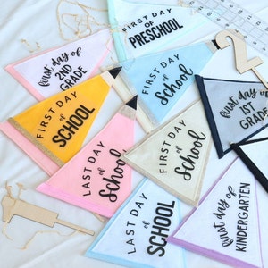 First Day of School Pennant Flag Last Day of School Flag First Day of ...