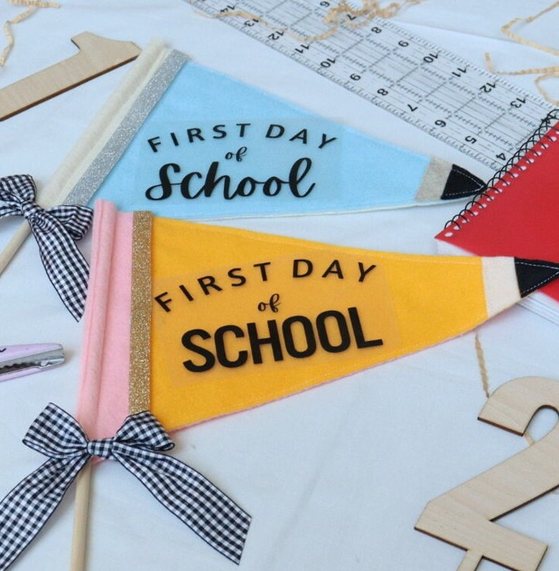 First Day of School Pennant Flag Last Day of School Boy First Day of ...