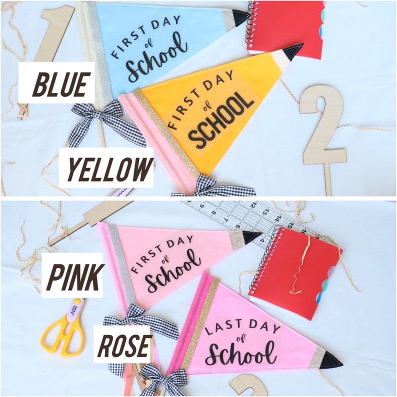 First Day of School Pennant Flag Last Day of School Boy First Day of ...