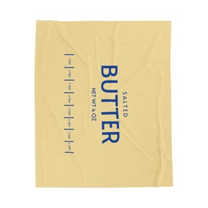 Velveteen Plush Blanket - Butter Blanket, Funny Food Blanket, Cozy ...
