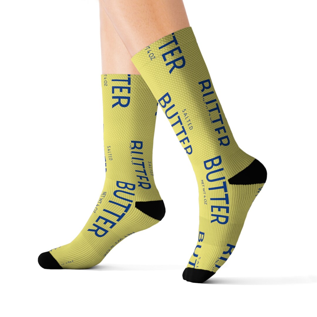 Butter Socks, Funny Foodie Socks, Gag Gift for Butter Lovers, Bakers ...