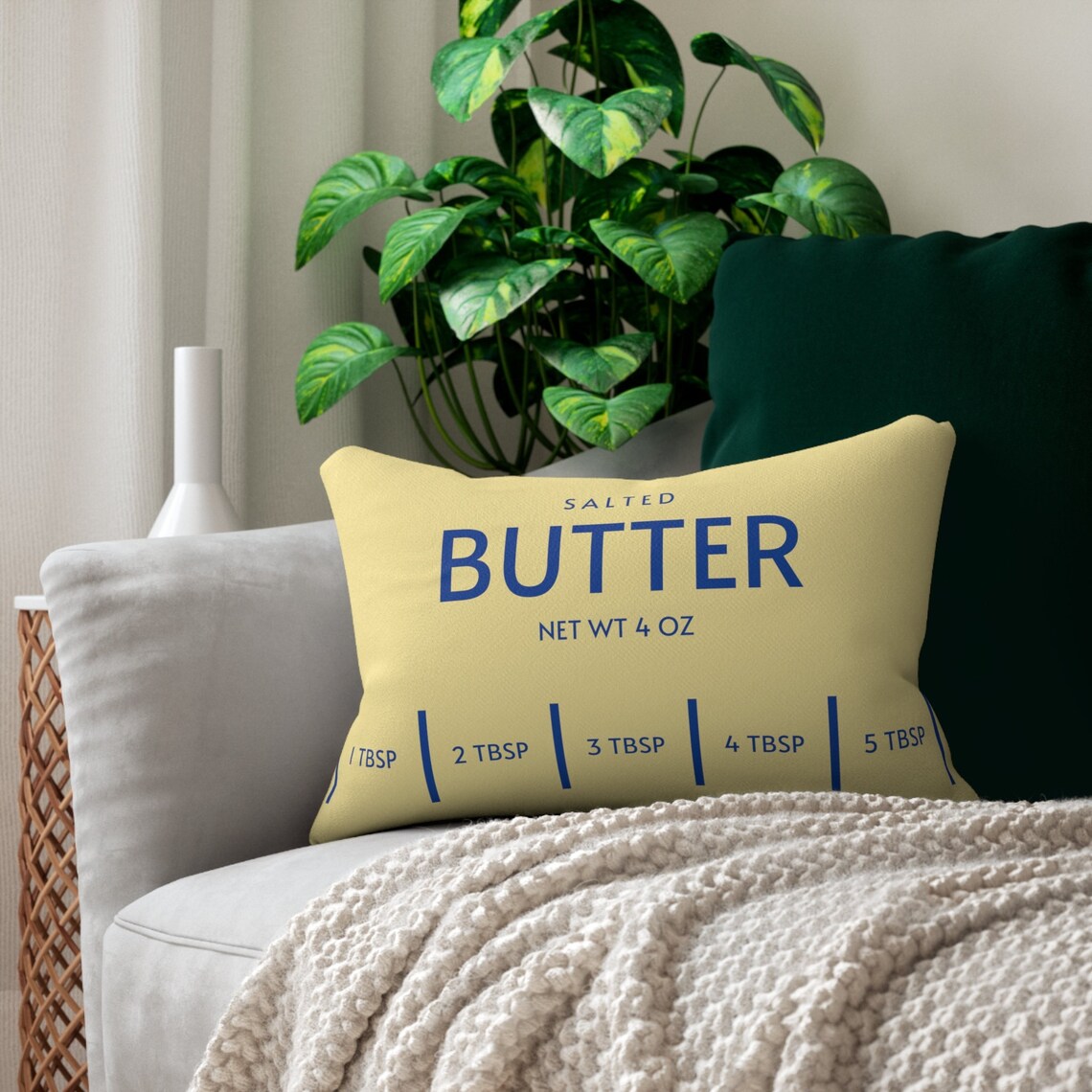 Butter Pillow, Funny Salted Butter Home Decor, Gift for Bakers, Foodies ...