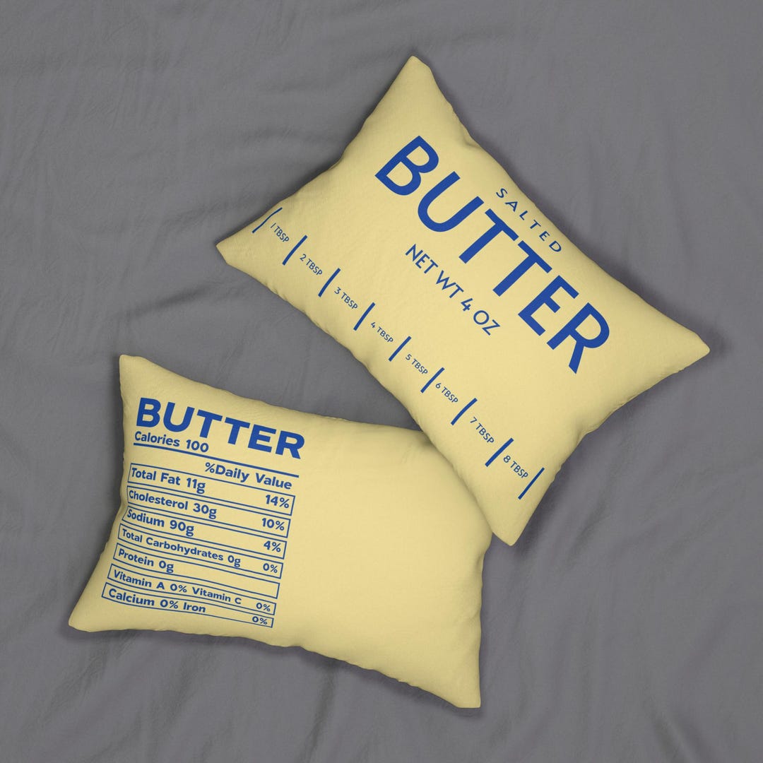 Butter Pillow, Funny Salted Butter Home Decor, Gift for Bakers, Foodies ...