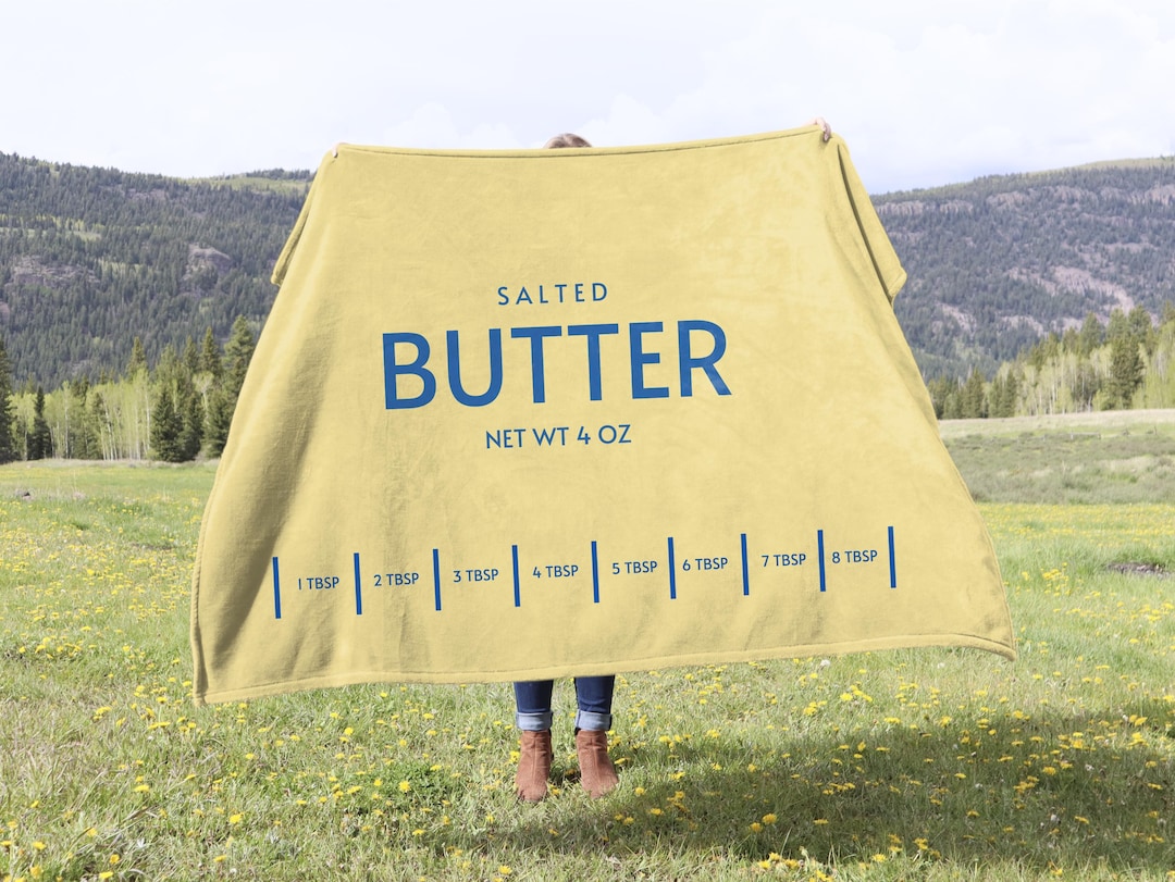 Velveteen Plush Blanket - Butter Blanket, Funny Food Blanket, Cozy ...
