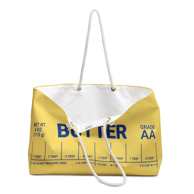 Salted Butter Weekender Bag, Fun Accessory, Baking Gift, Summer Travel ...
