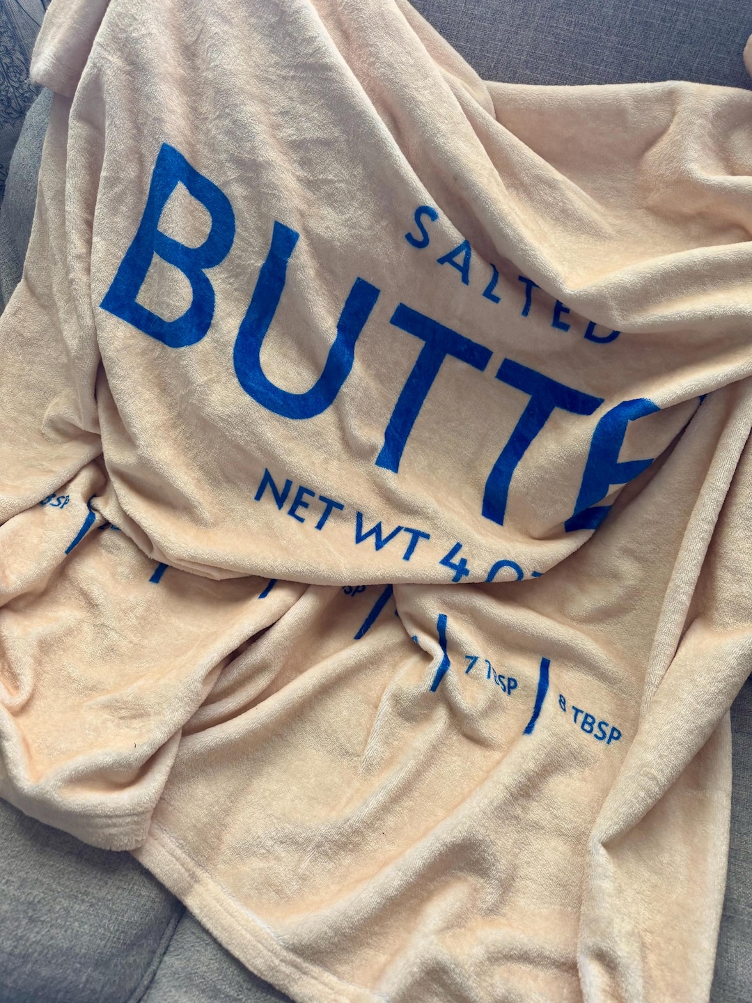 Velveteen Plush Blanket - Butter Blanket, Funny Food Blanket, Cozy ...