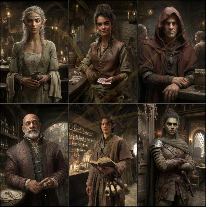 Retratos de NPCs de Taverna e Tokens para VTT – Arte de Personagens para RPG de Fantasia (Guia ...