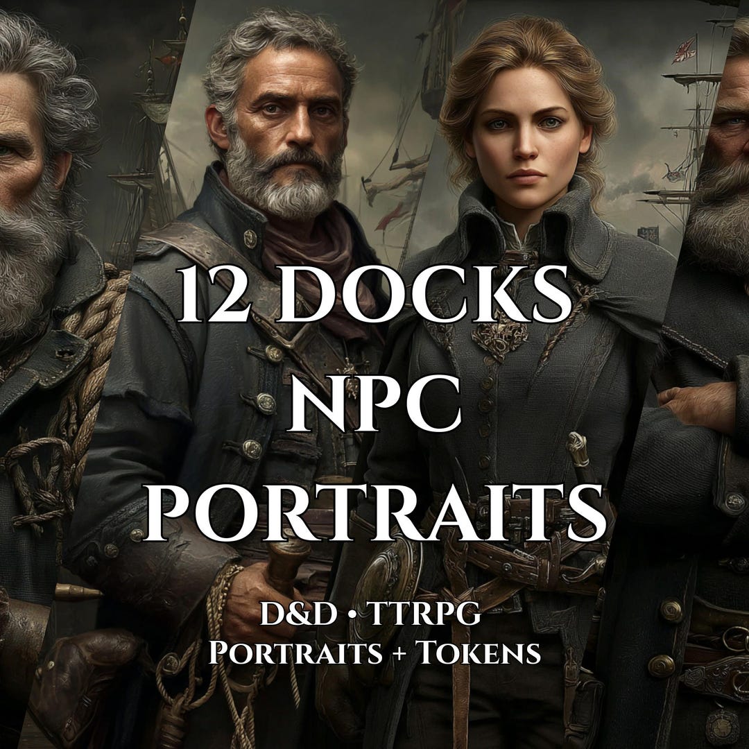 Docks NPC Portrait Pack – Fantasy RPG Character Art & Tokens (PDF Guide ...
