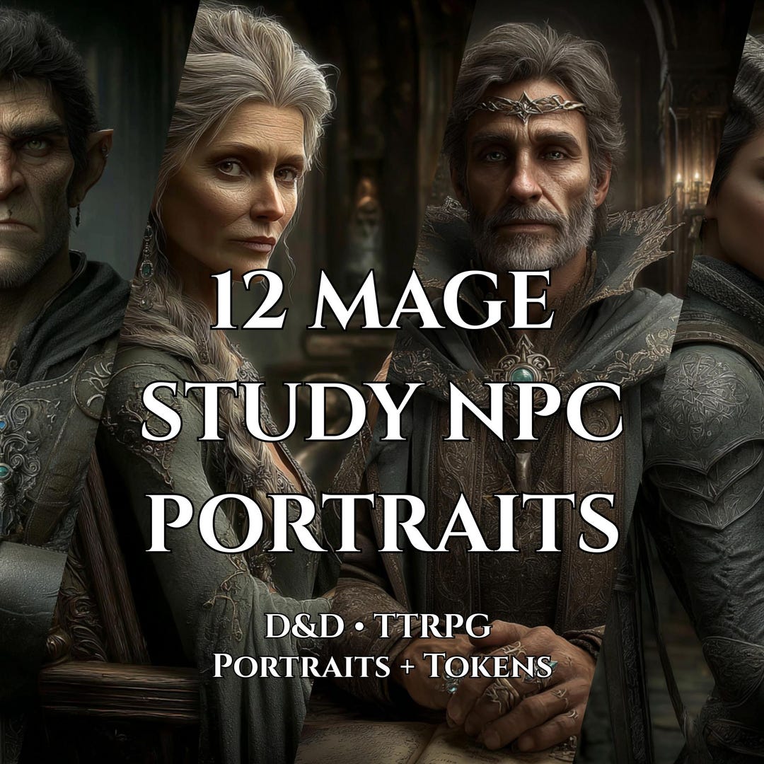 Mage Study NPC Portraits & VTT Tokens – Fantasy RPG (pdf Guide) - Etsy UK