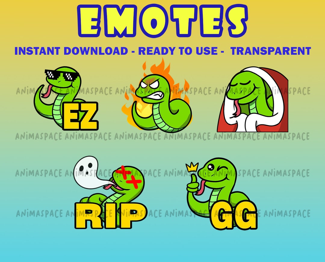Emotes Cute Snake Pack for Twitch Discord and Youtube - Etsy