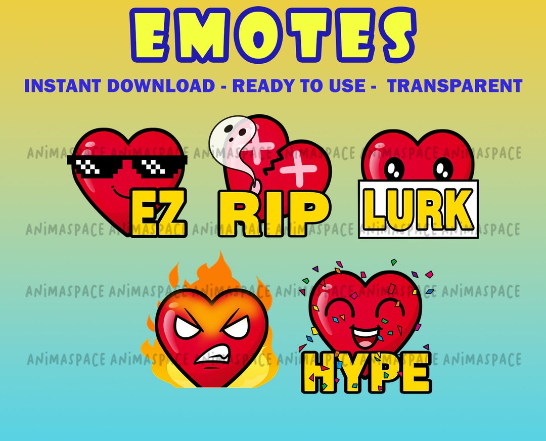 Emotes Cute Heart Pack for Twitch Discord and Youtube - Etsy