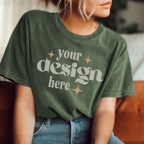 Comfort Colors C1717 Brick Shirt Mockup, Brick Comfort Colors Mockup ...