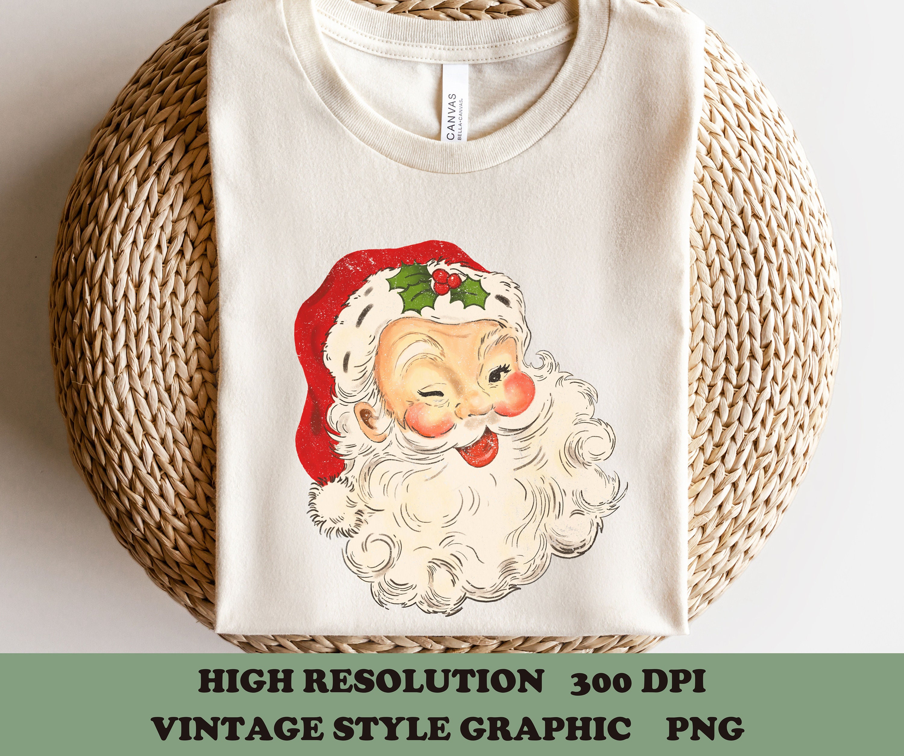 Vintage Santa PNG, Retro Santa PNG, Christmas PNG, Red Santa Png ...