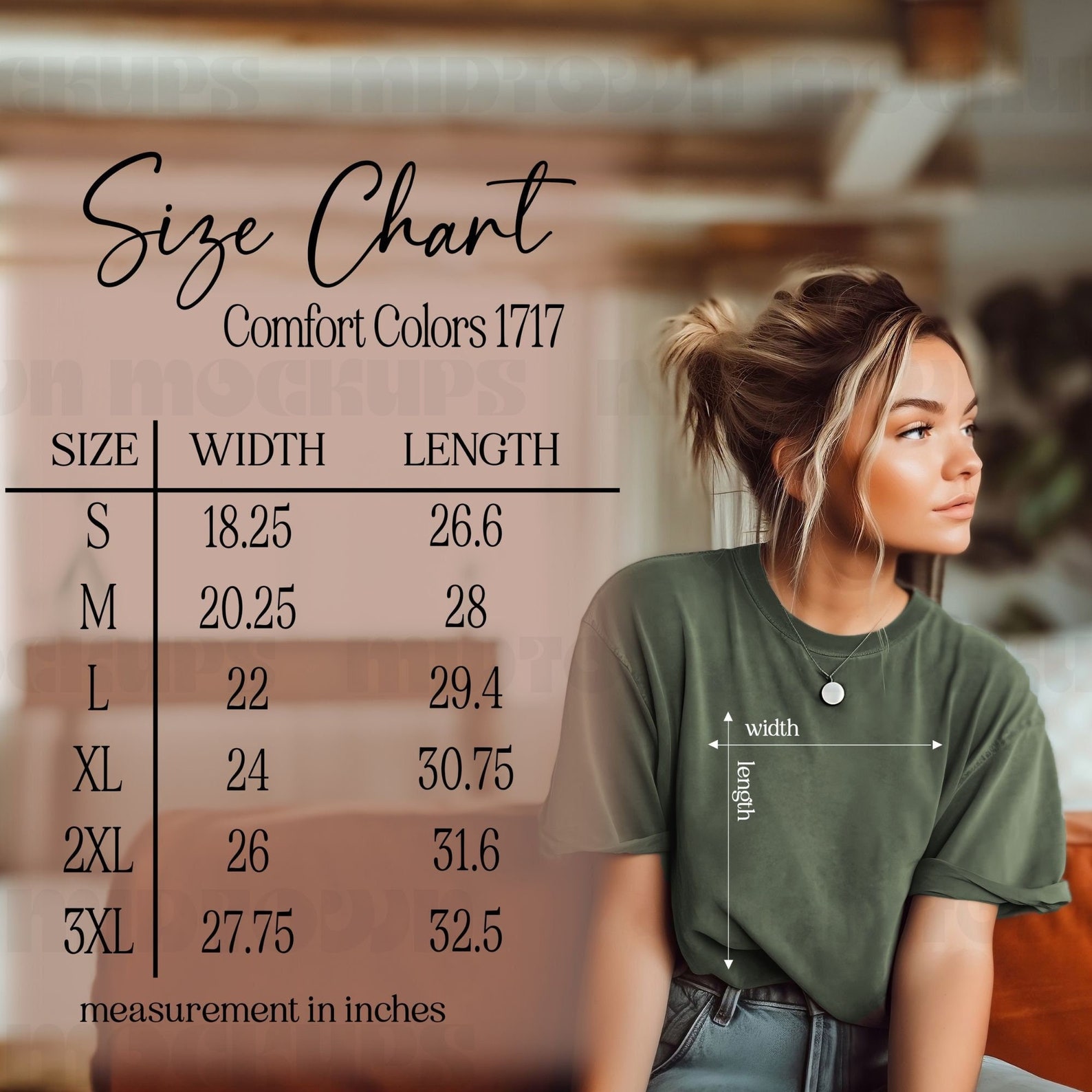 Comfort Colors C1717 Size Chart, Comfort Colors Size Charts, Comfort ...