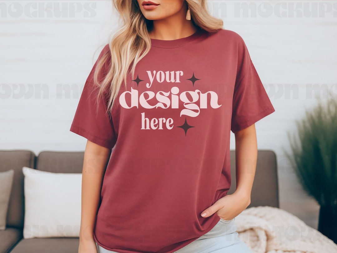 Comfort Colors C1717 Brick Shirt Mockup, Brick Comfort Colors Mockup ...
