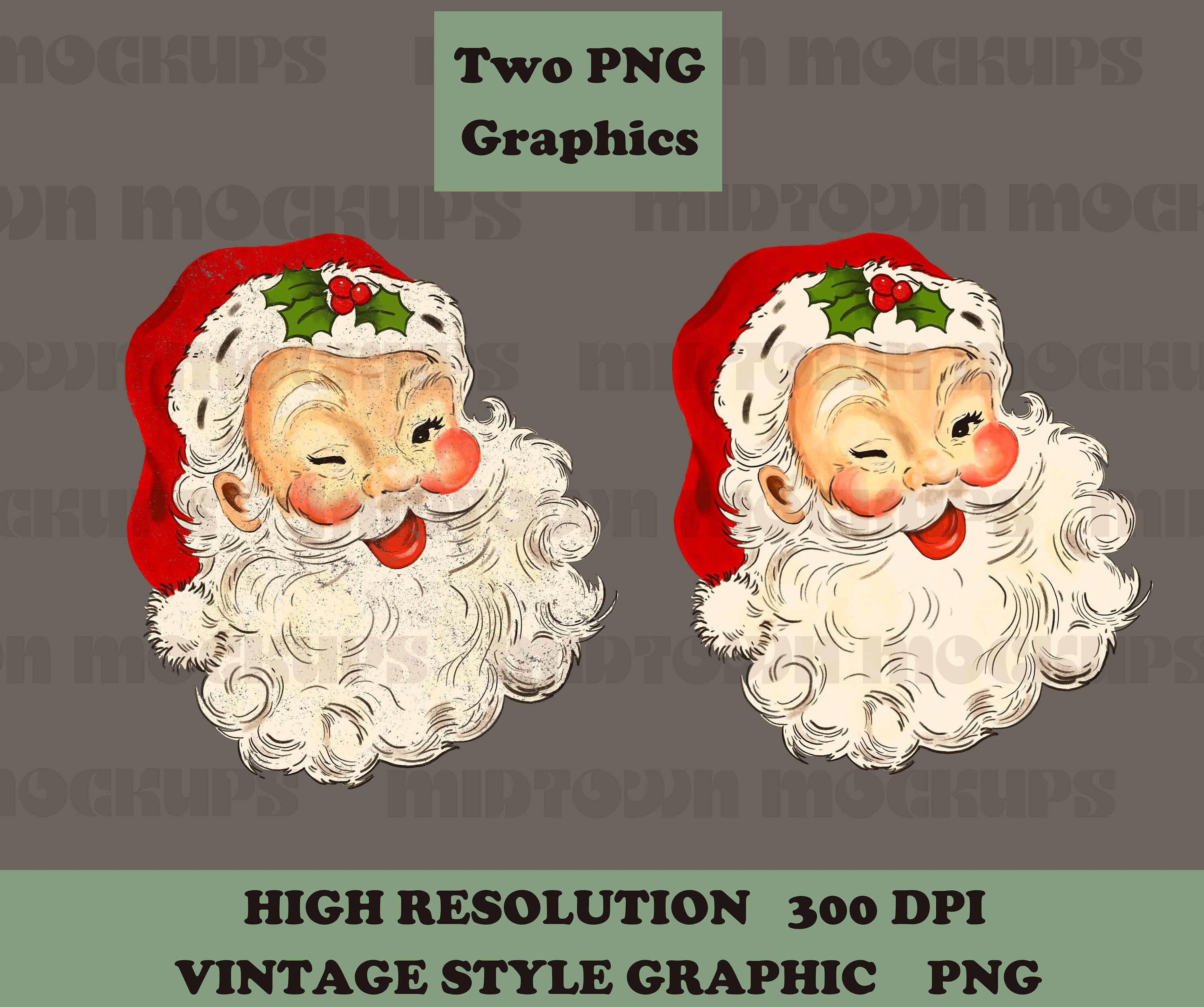 Vintage Santa PNG, Retro Santa PNG, Christmas PNG, Red Santa Png, Christmas Sublimation Png ...