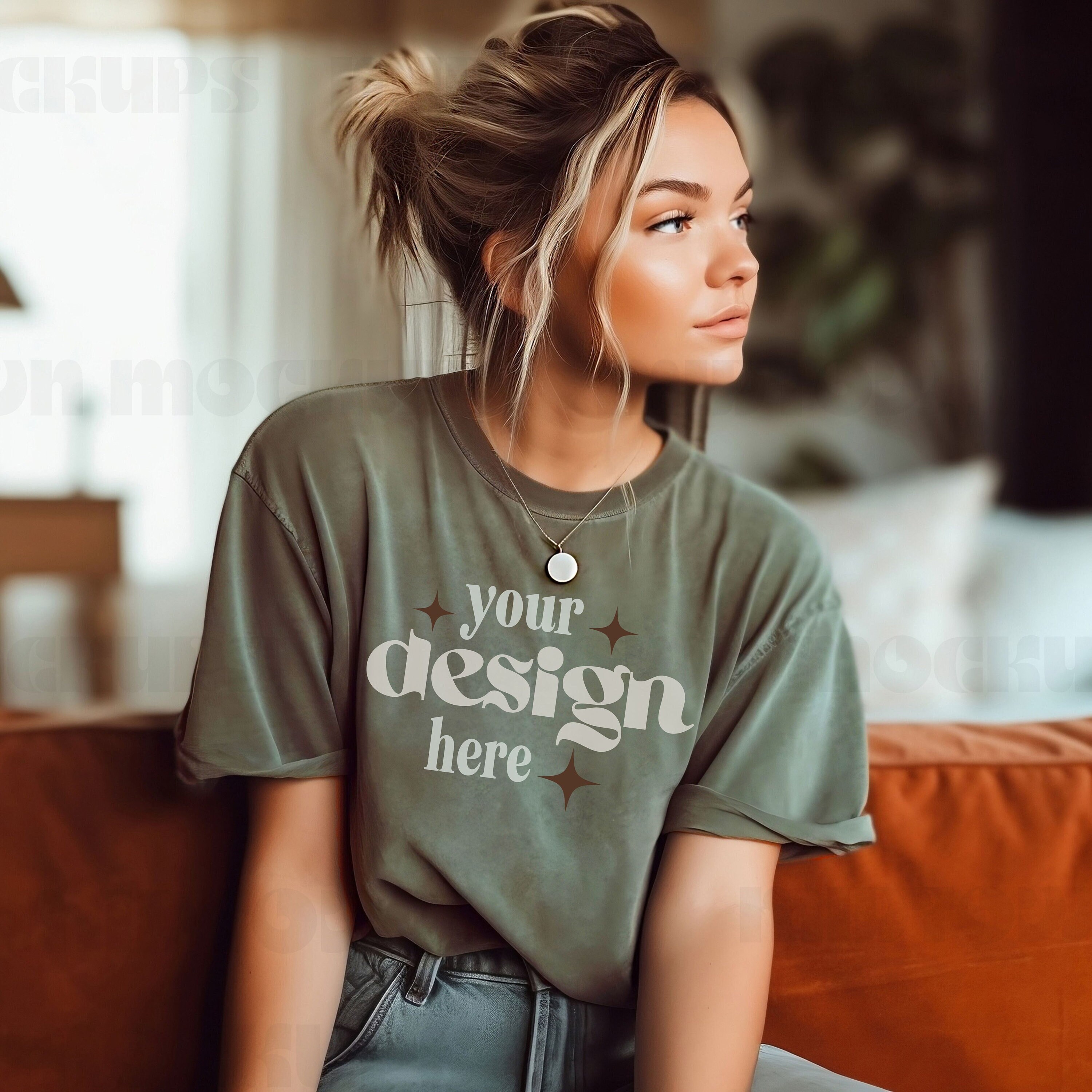 Comfort Colors C1717 Sage Shirt Mockup, Sage Comfort Colors, Comfort ...