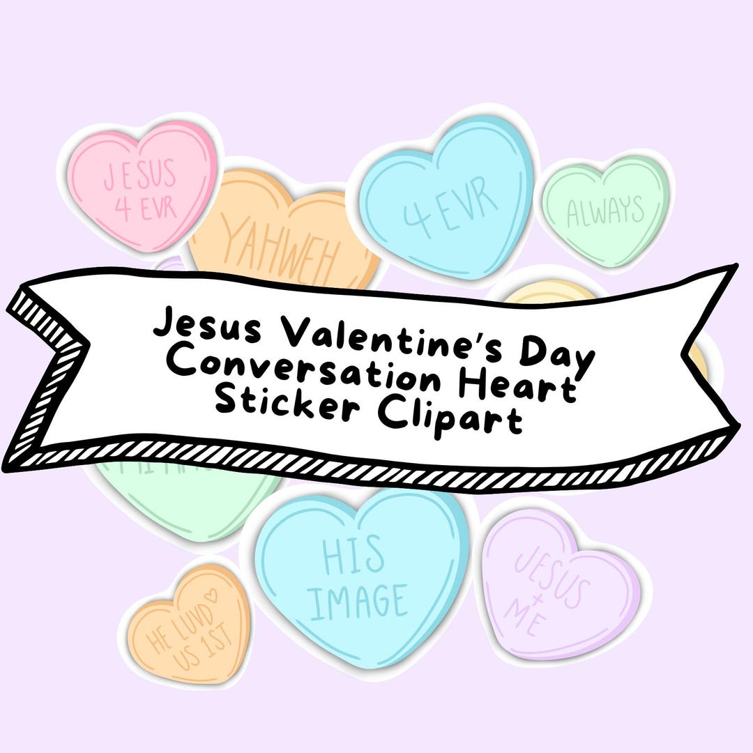 Jesus Valentine’s Day Conversation Heart Clip Art_christian Clipart 35 ...
