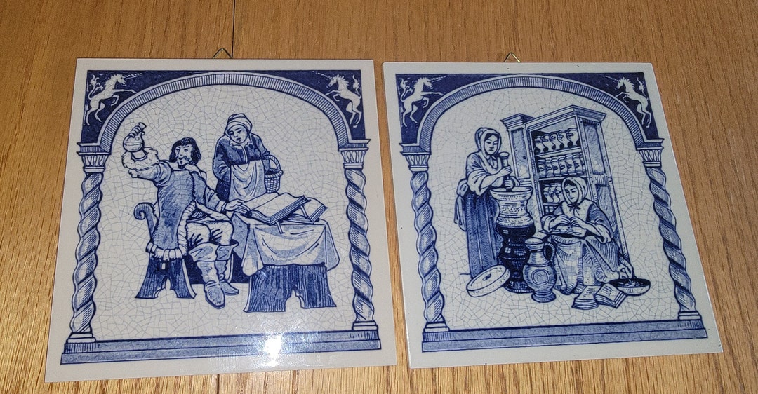 Blue Delft Holland Pill Tiles - Etsy