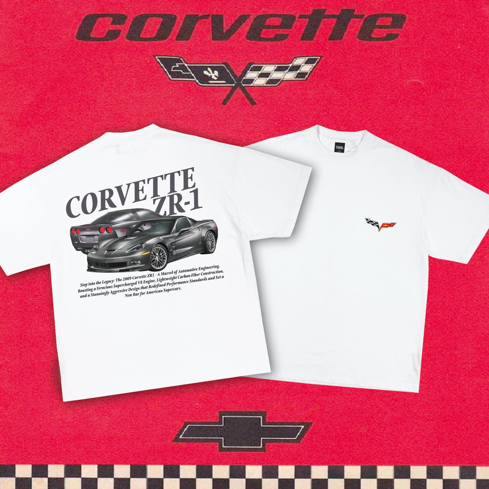 Corvette ZR-1 T Shirt Chevrolet Corvette Print Original Art Car Shirt ...