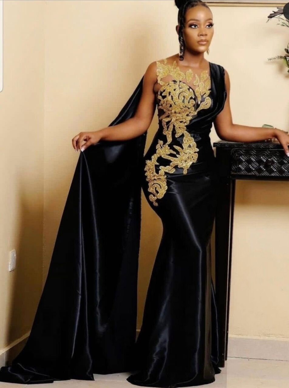 Black Mermaid Prom Dress,bridal Dresses,party Dress,african Clothing for Women, Guests Dress ...