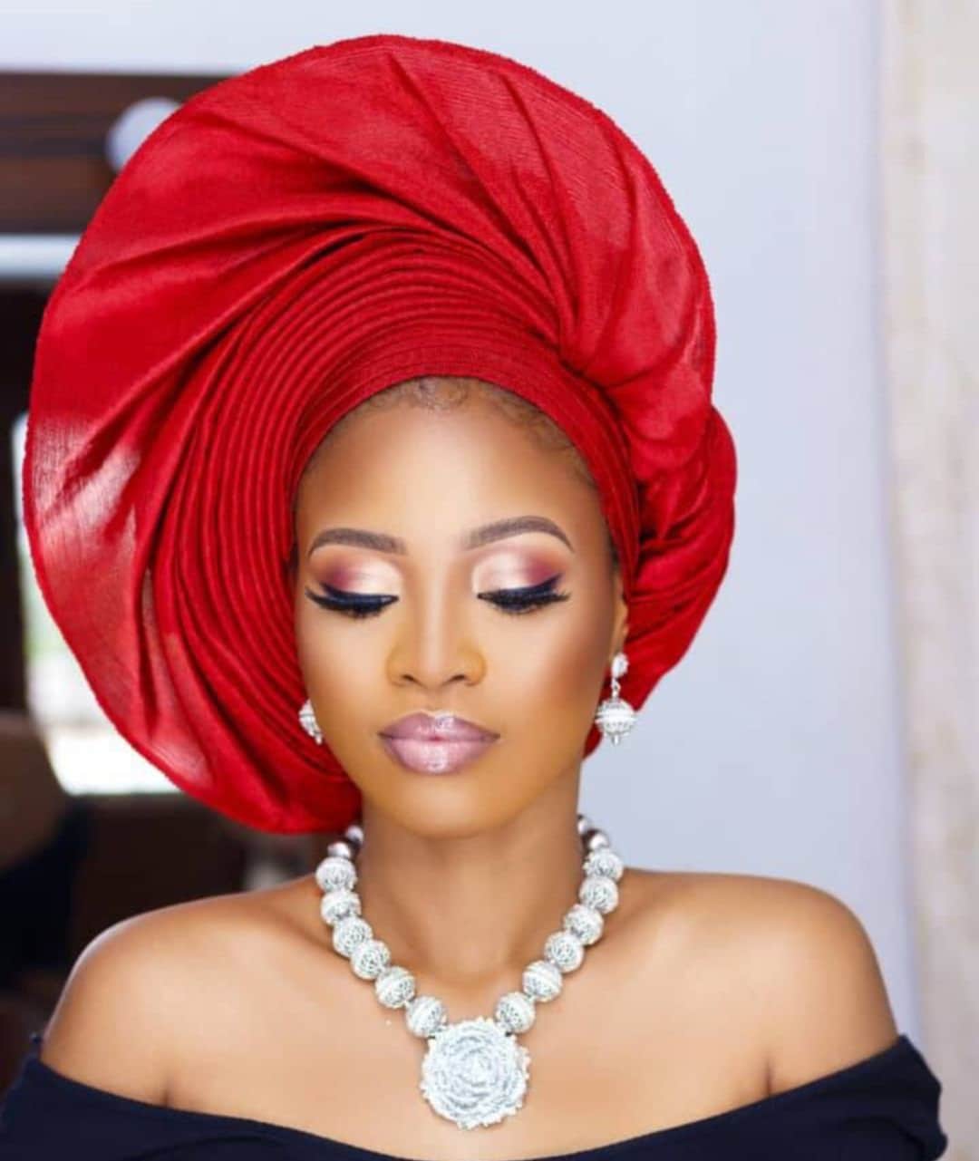 Red African Autogele/fan Autogele/african Headwrap/african Turban ...