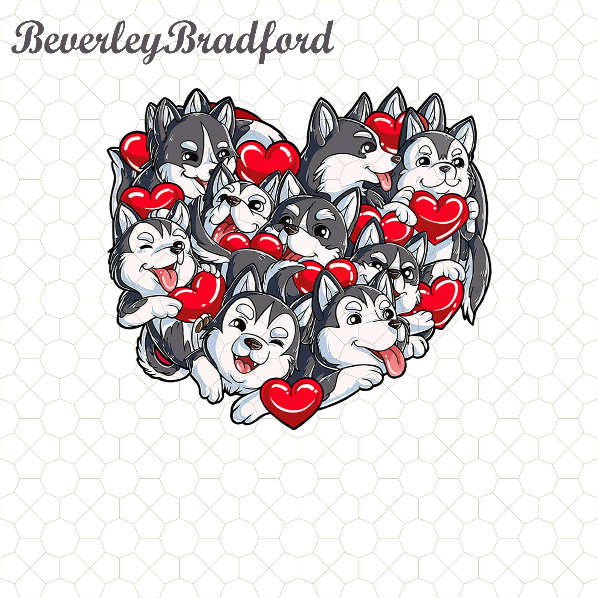 Husky Valentine Heart Love Png, Cute Husky Valentine Png, Love Husky ...